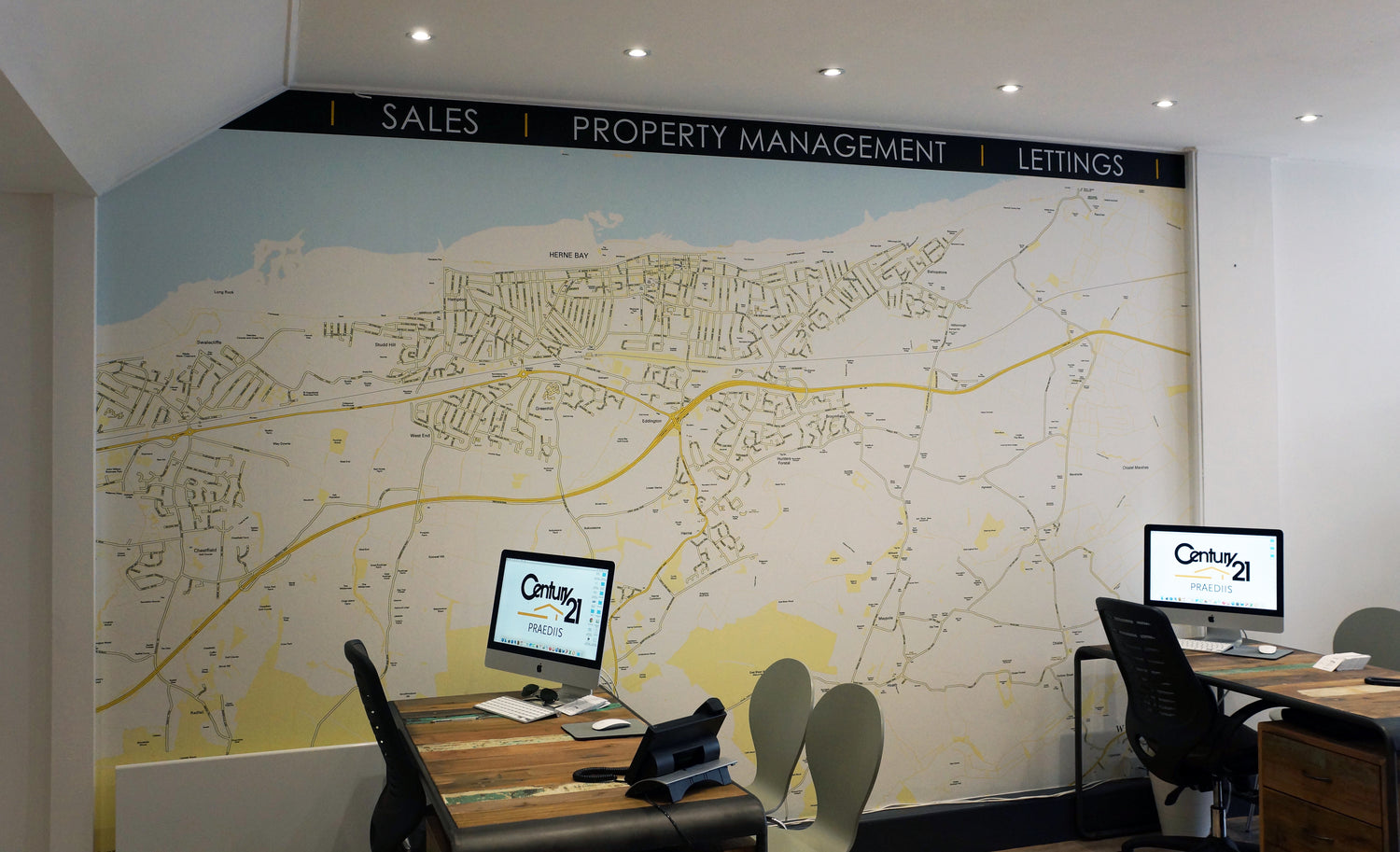 Custom Map Wall Murals for Estate Agents | Printed to Your Dimensions ...