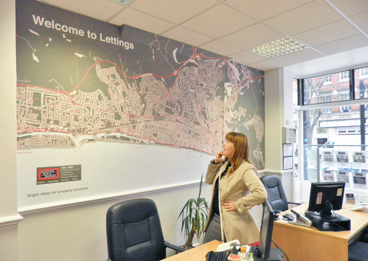 Custom Map Wallpaper | For Commercial Spaces – Wallpapered Ltd.