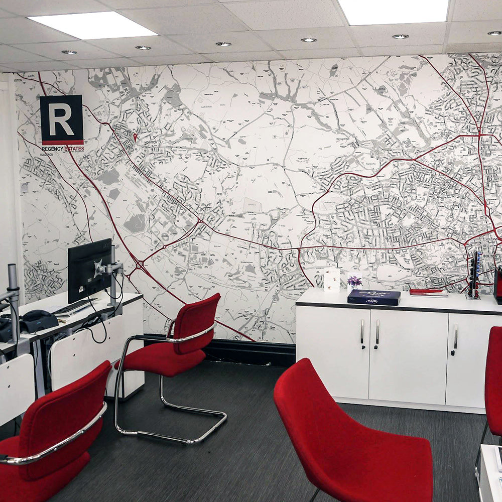 Custom Map Wallpaper | For Estate Agents – Wallpapered Ltd.